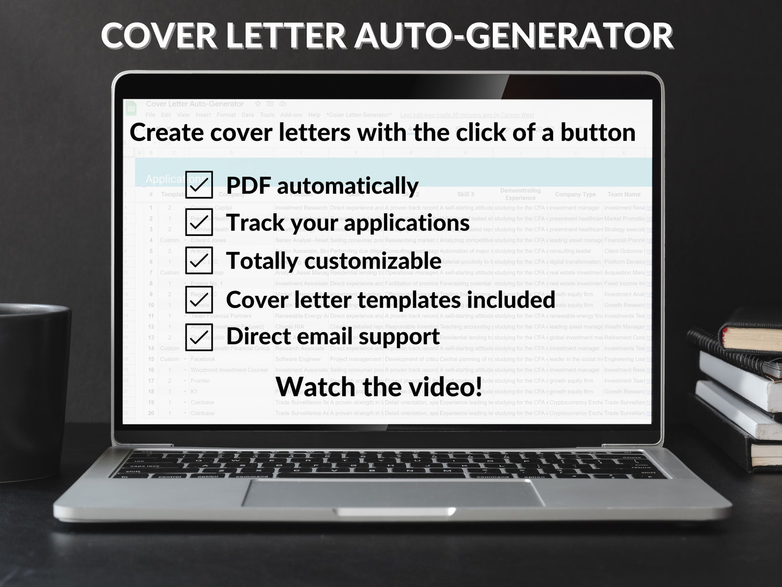 Cover Letter Template and Auto-generator - Etsy