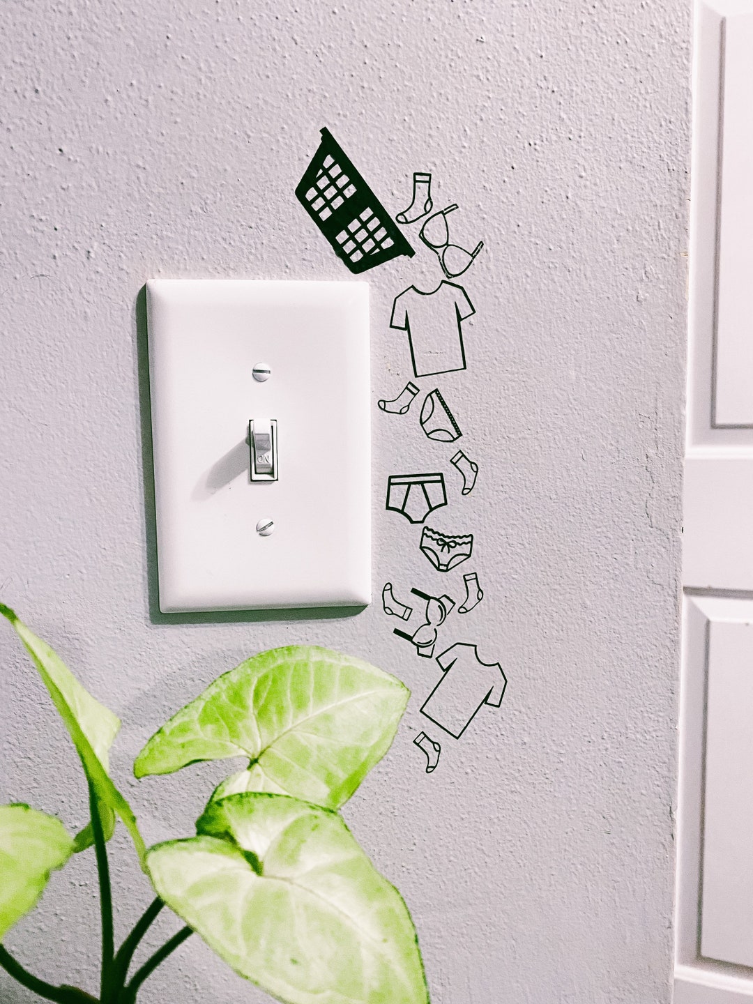 Falling Clothes Laundry Basket Laundry Room Wall Decor Sticker Decal - Etsy