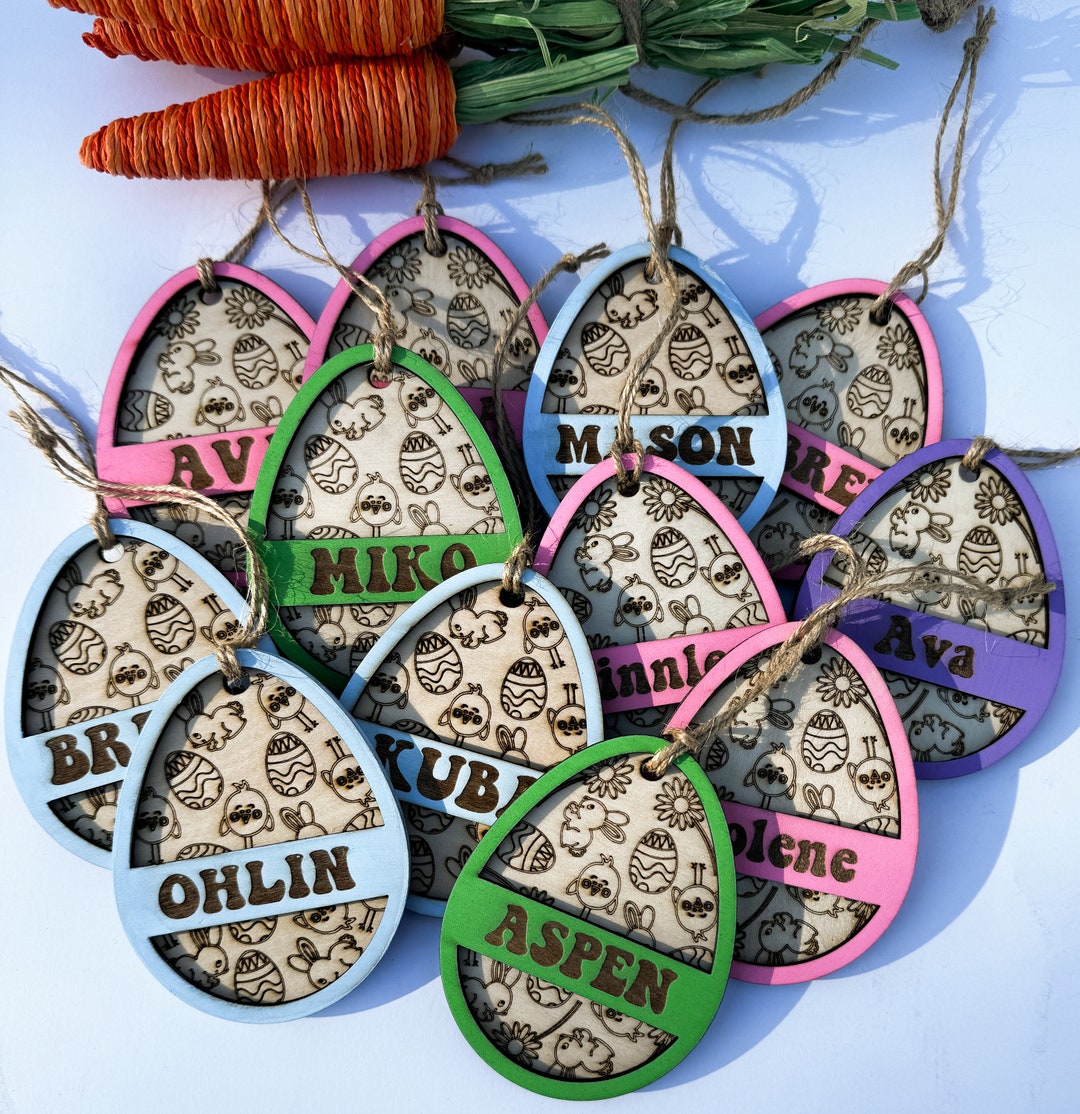 Easter Egg Name Tag for Easter Basket, Easter Basket Name Tag ...