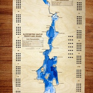 Bathymetric Lake Map Cribbage Board - Etsy