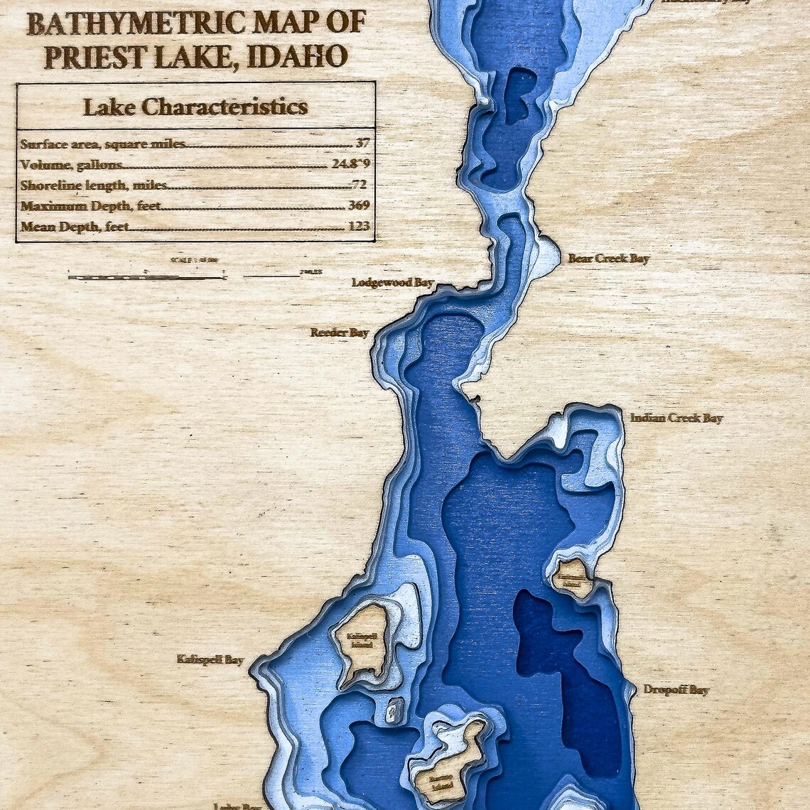 Bathymetric Lake Map Cribbage Board - Etsy