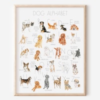 Puppy ALPHABET POSTER | Puppy Nursery Decor | Puppy Dog Wall Art for a ...