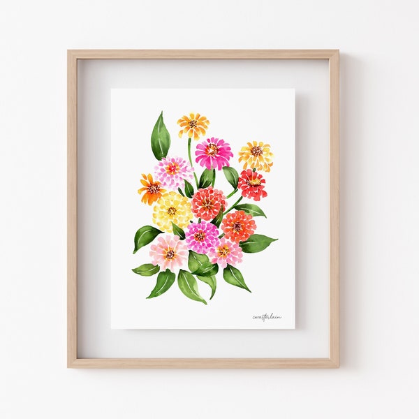 Zinnia Painting - Etsy