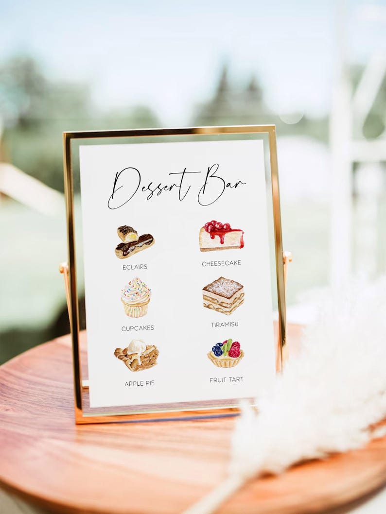 Editable Dessert Sign Menu, Dessert Bar Sign, Dessert Table Decor ...