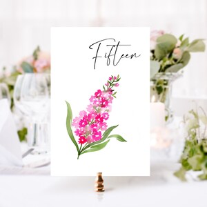 Floral Table Numbers Flower Table Numbers Wildflower Table | Etsy