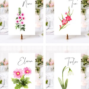 Floral Table Numbers Flower Table Numbers Wildflower Table | Etsy