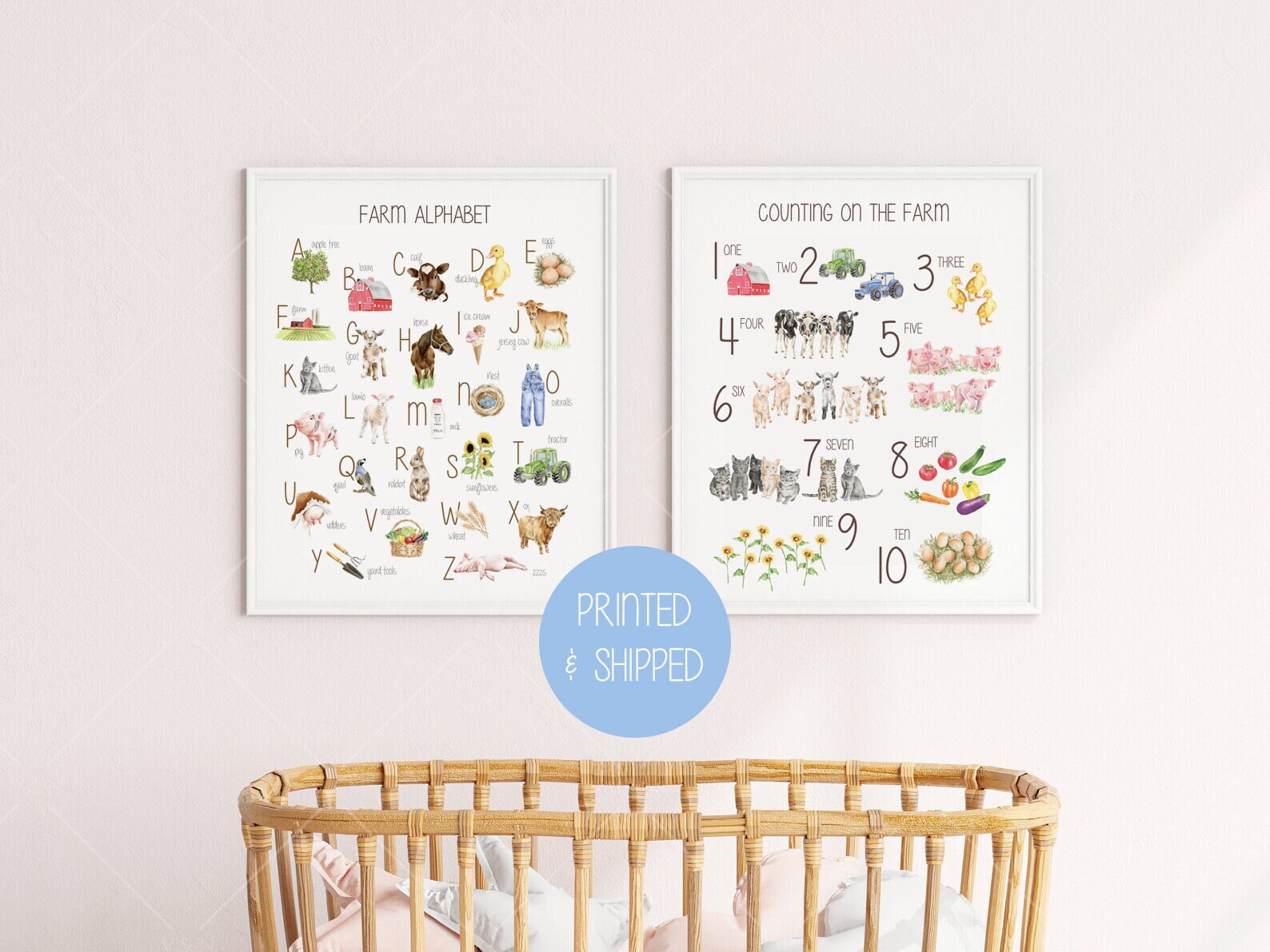 Farm Animal Nursery Decor, Educational Farm Prints, Barnyard Nursery ...