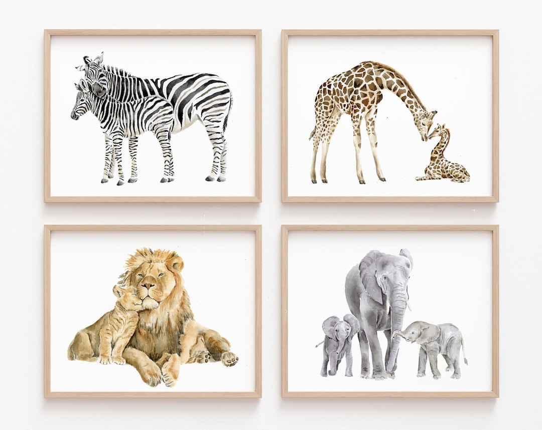 Safari Animal Watercolor Prints, Safari Nursery Art Prints, African ...