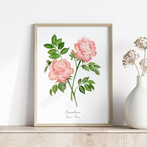 June Birth Flower Print Personalized June Birth Flower Art - Etsy