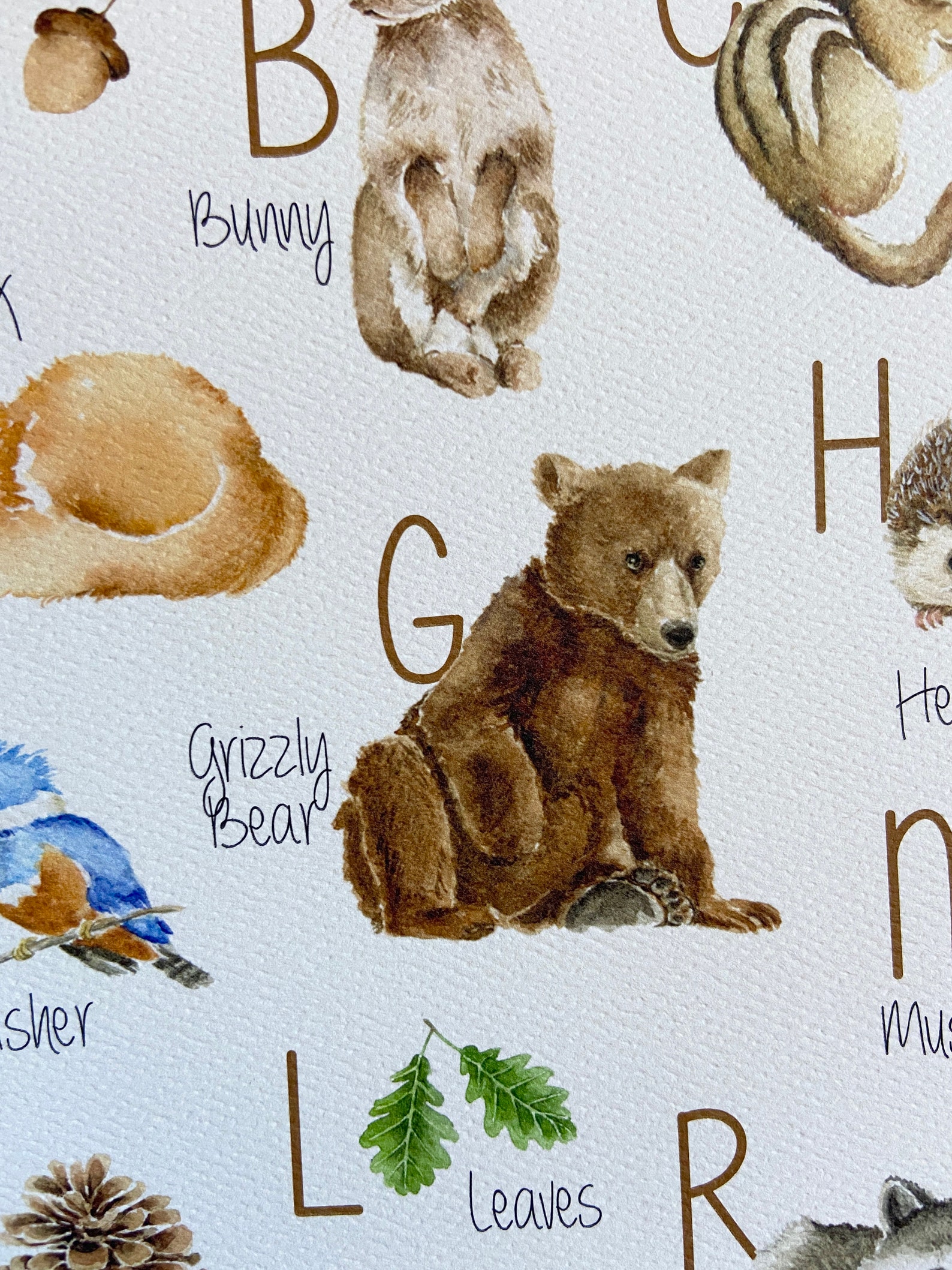 Woodland Alphabet Poster Woodland Alphabet Print Woodland - Etsy