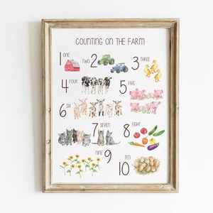 Farm Counting Print, Farm Numbers Print, Farm Nursery Decor, Farm Kids ...