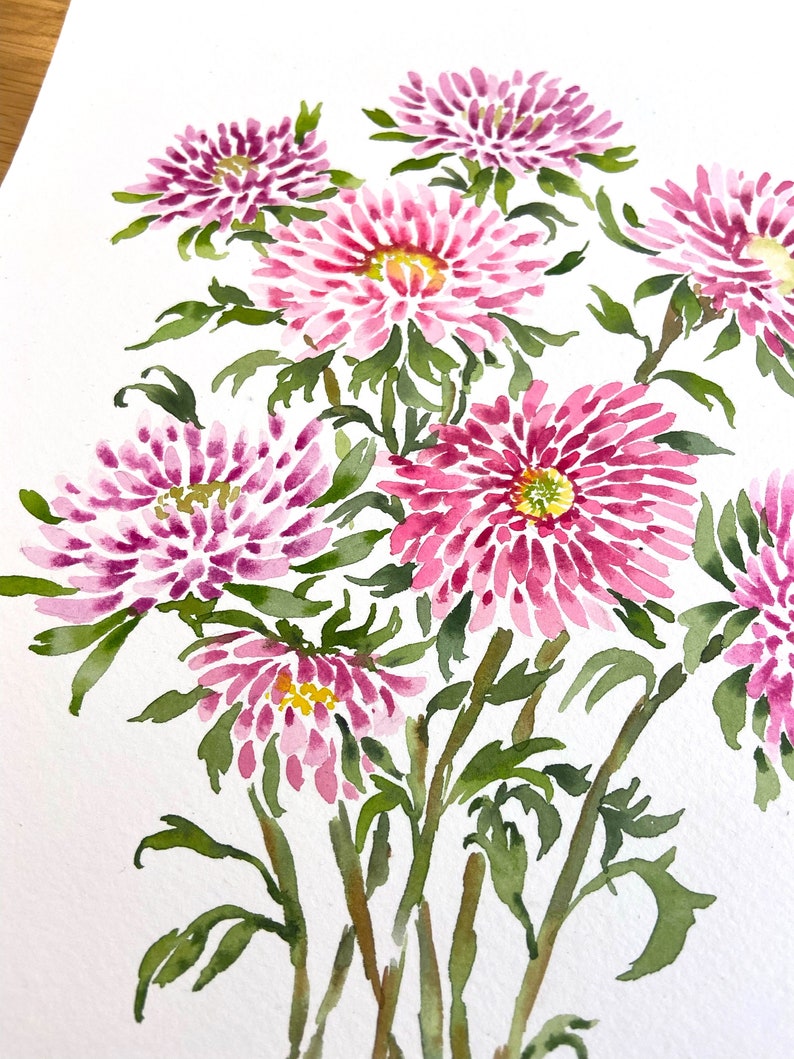 November Birth Flower Print, Chrysanthemum Print, Custom Birth Flower ...