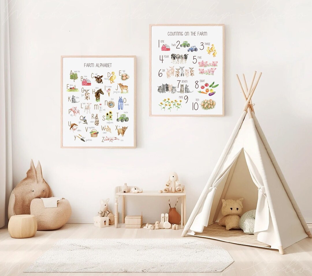 Farm Nursery Decor, Farm Kids Decor, Farm Wall Art, Watercolor Farm ...