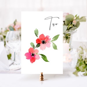 Floral Table Numbers Flower Table Numbers Wildflower Table | Etsy