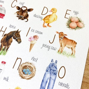 Farm Alphabet, Farm Nursery Decor, Farm Wall Art, Watercolor Farm Art ...