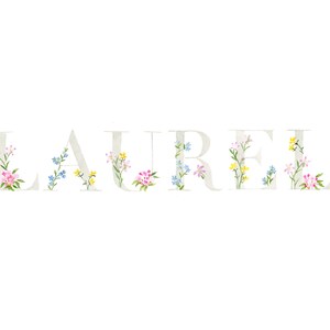 Baby Name Painting, Custom Floral Name Sign, Watercolor Baby Name Art ...