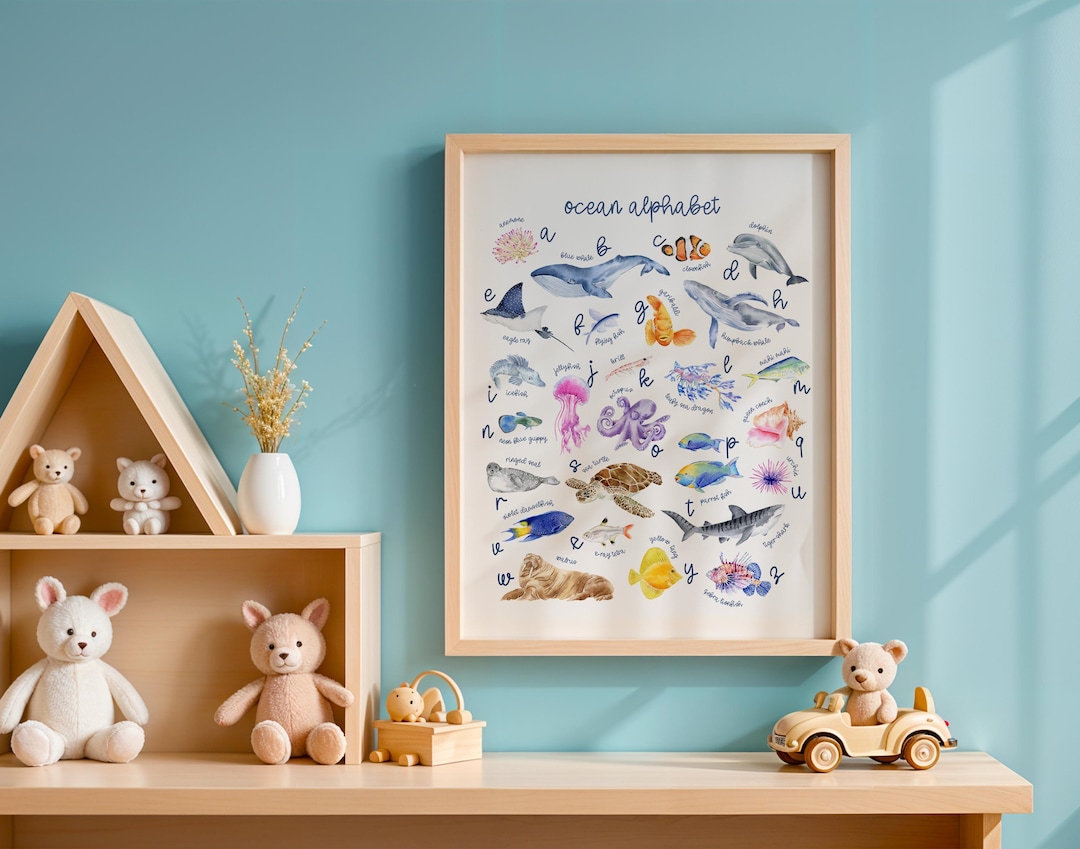Ocean Alphabet, Under the Sea Nursery, Ocean Nursery Decor, Under the ...