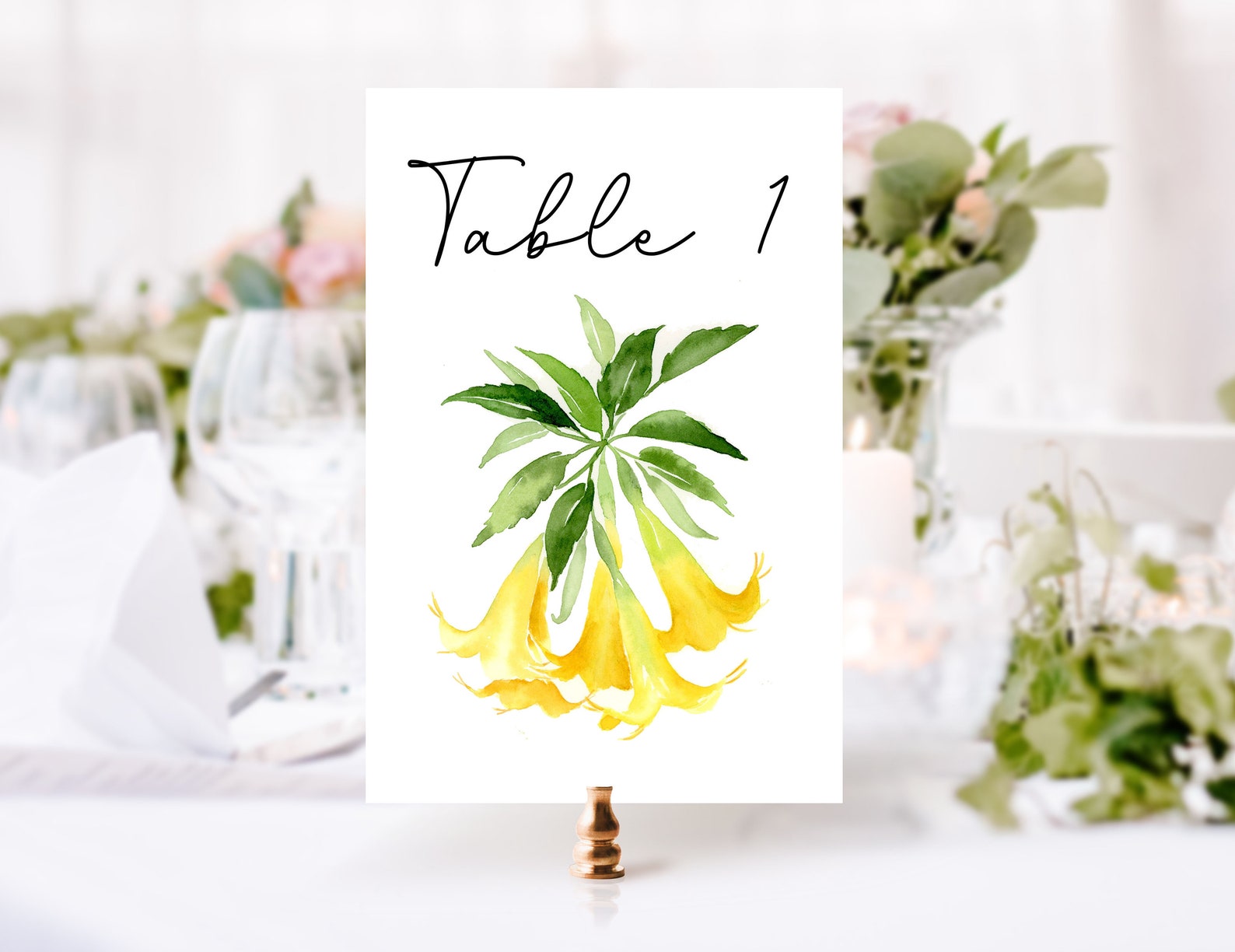 Printable Tropical Table Numbers, Tropical Flower Table Numbers, Beach ...