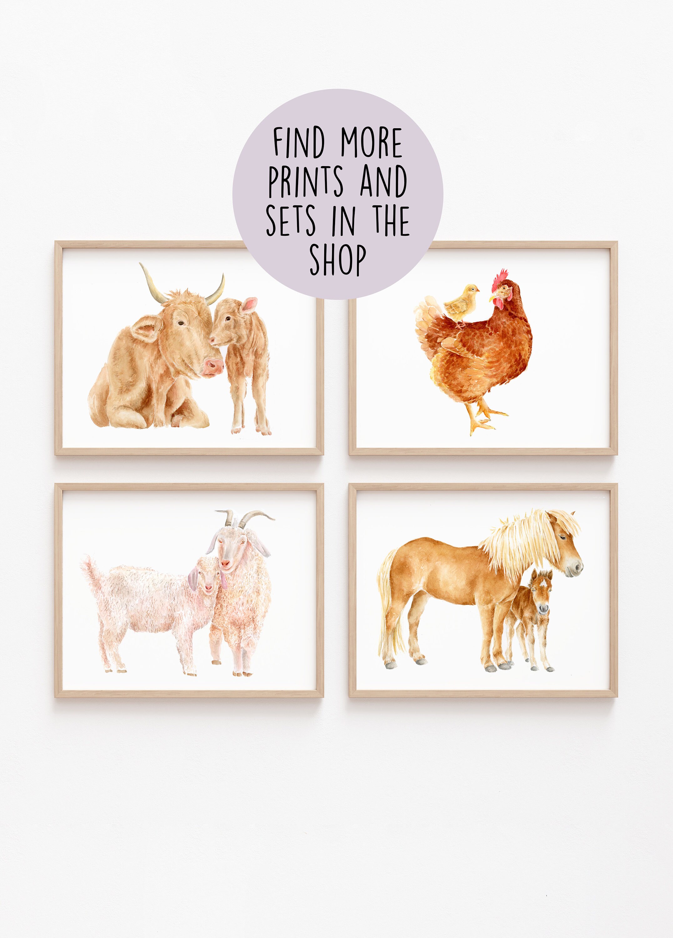 Mom and Baby Chicken Print, Baby Chick Print, Farm Nursery Decor ...