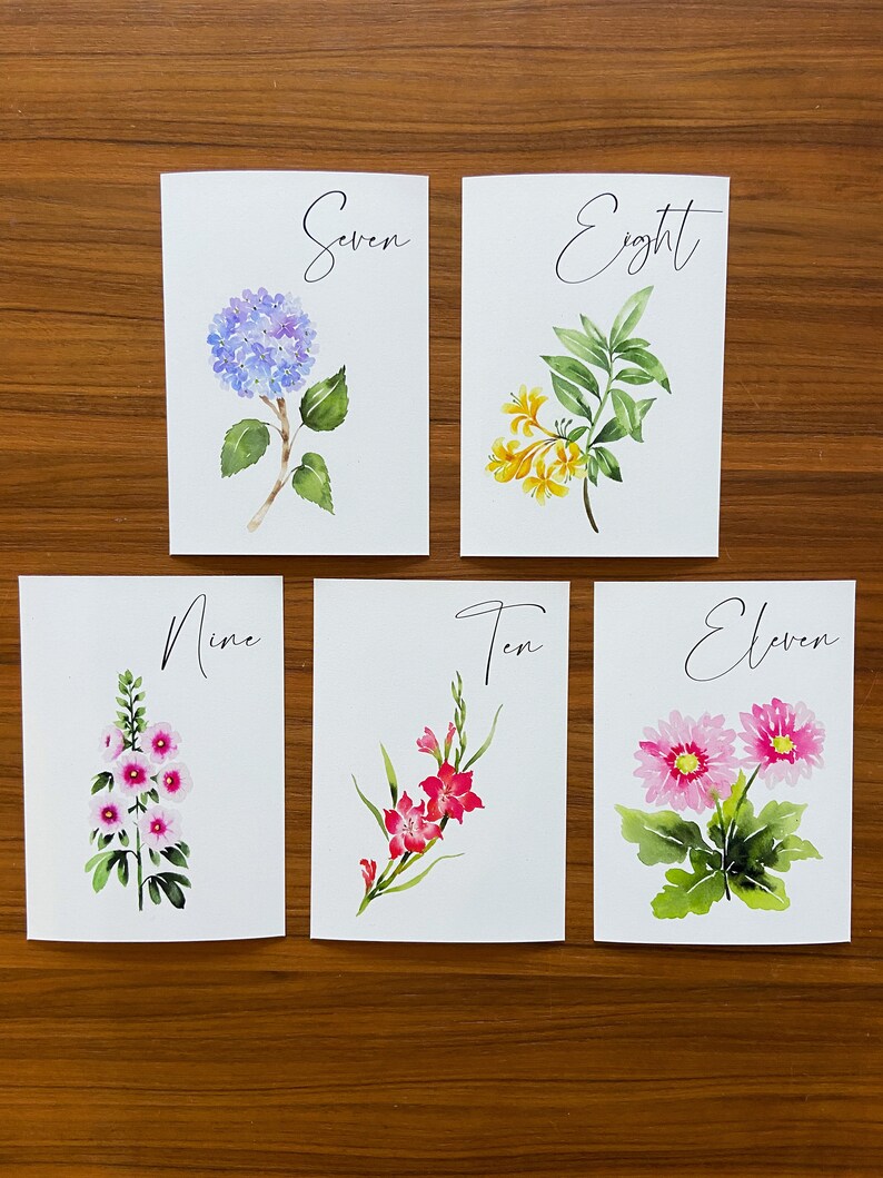 Floral Table Numbers Flower Table Numbers Wildflower Table | Etsy
