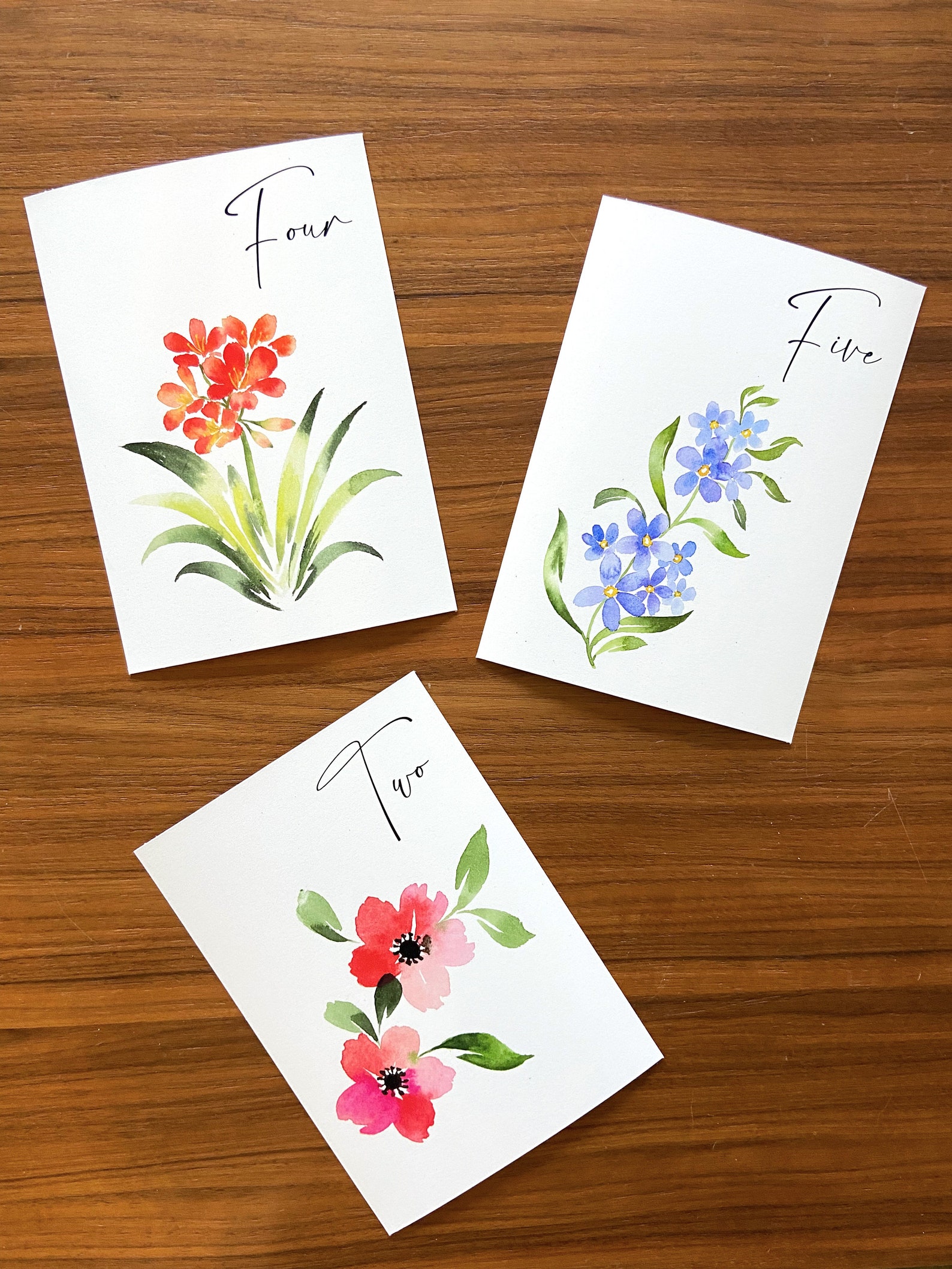 Floral Table Numbers Flower Table Numbers Wildflower Table | Etsy