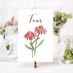 Printable Wildflower Table Numbers, Fall Wedding Table Numbers ...