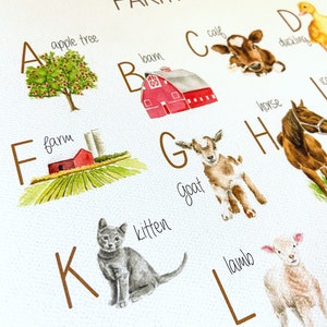 Farm Animal Alphabet, Farm Alphabet Print, Barnyard Alphabet ...