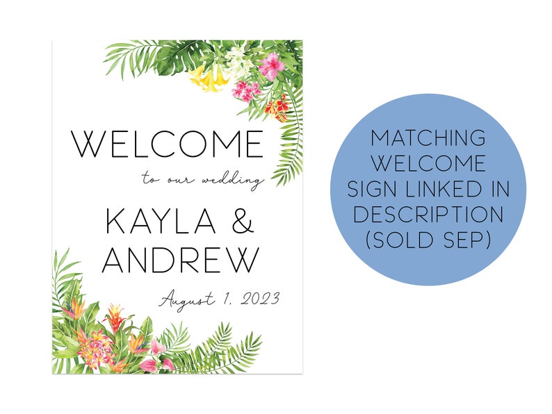 Printable Tropical Table Numbers, Tropical Flower Table Numbers, Beach ...