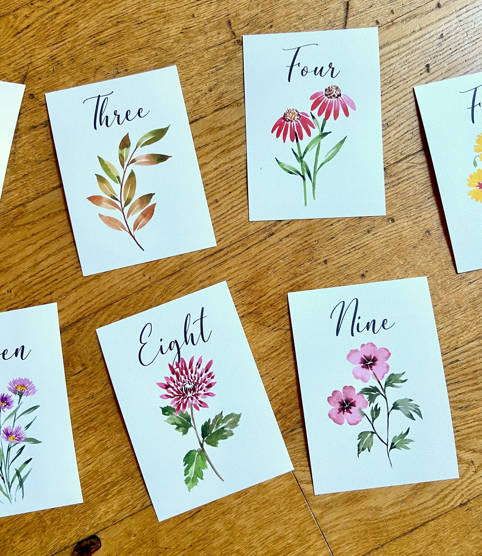 Wildflower Table Numbers Floral Table Numbers Flower Table - Etsy