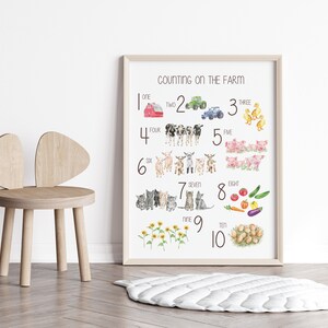 Farm Counting Print, Farm Numbers Print, Farm Nursery Decor, Farm Kids ...