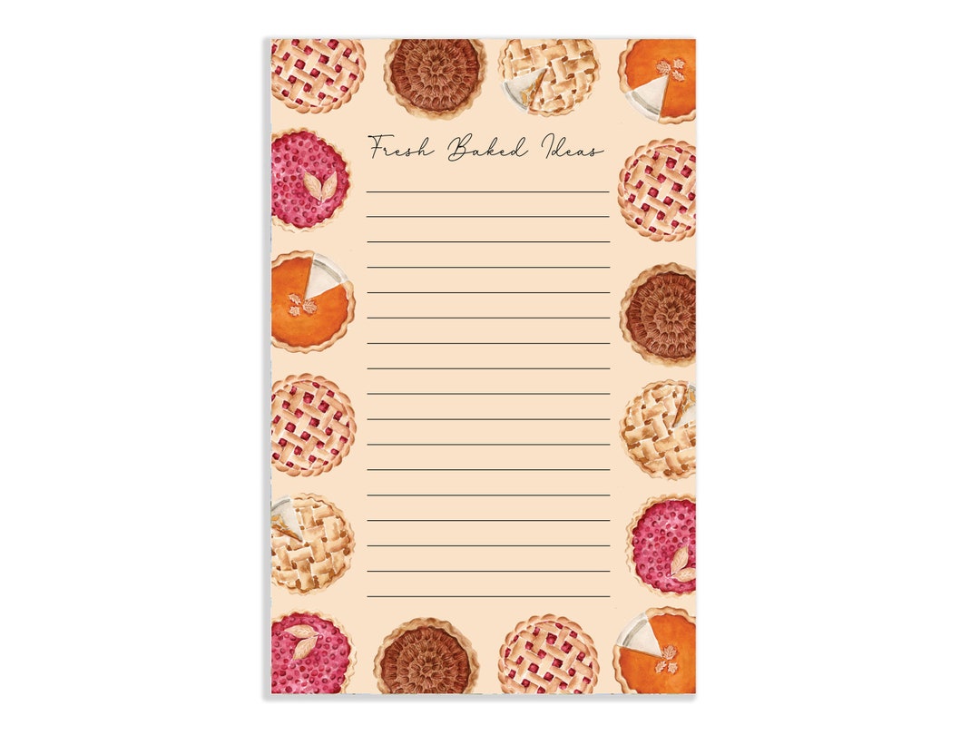 Cute Fall Notepad Pie Notepad To-do List Fall Stationery - Etsy