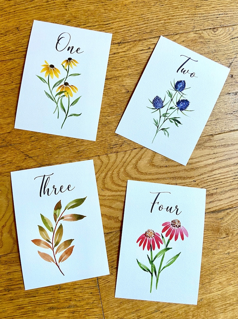 Wildflower Table Numbers Floral Table Numbers Flower Table - Etsy