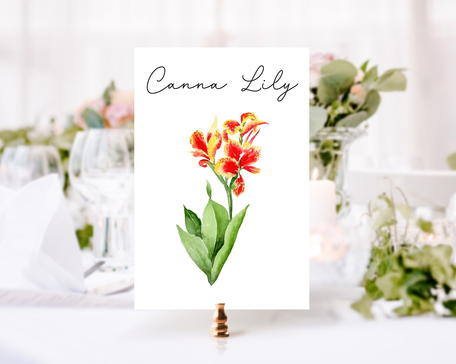 Tropical Table Numbers, Tropical Flower Table Cards, Bright Flower ...