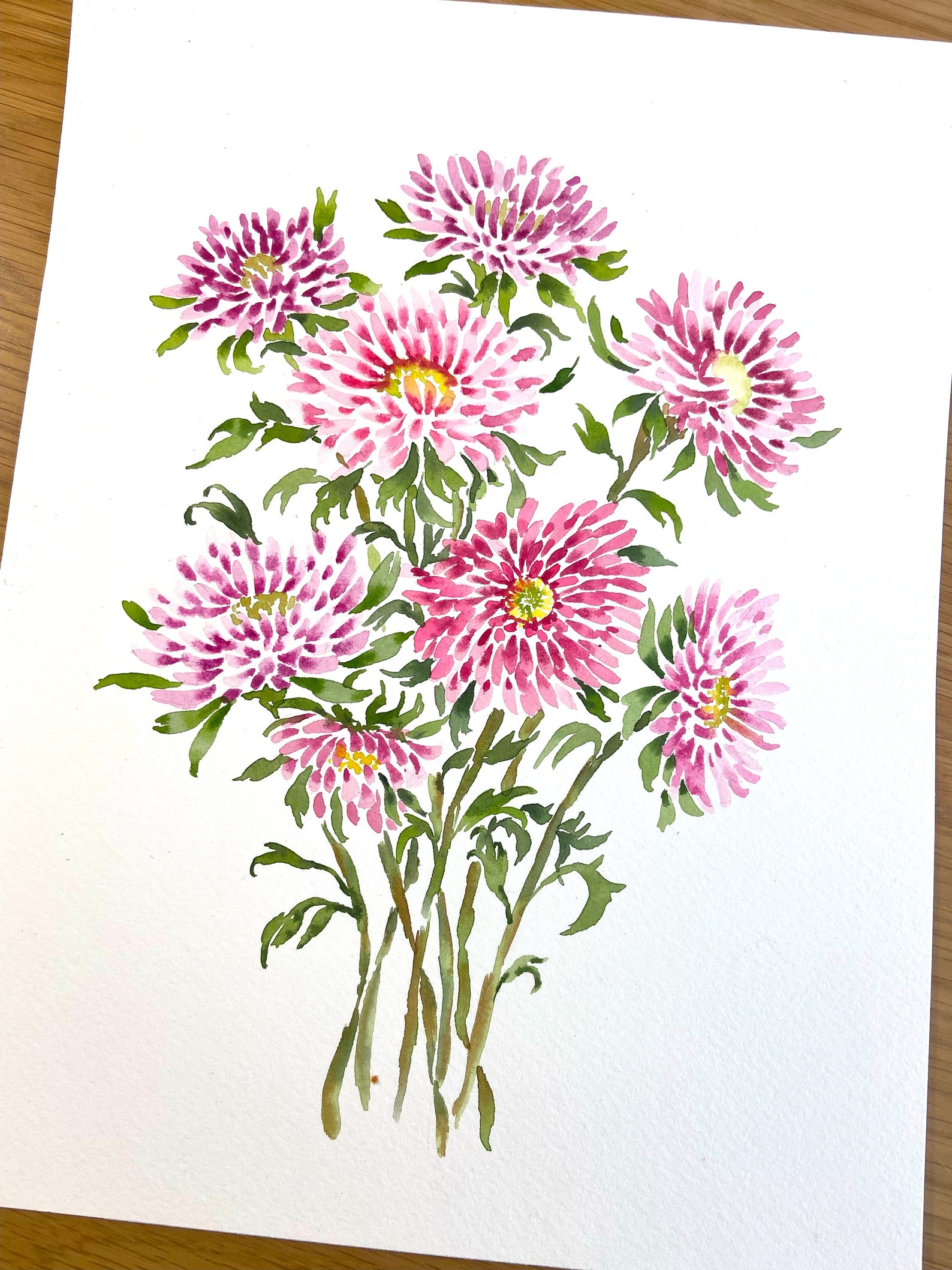 November Birth Flower Print, Chrysanthemum Print, Custom Birth Flower ...