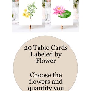 Tropical Table Numbers, Tropical Flower Table Cards, Bright Flower ...