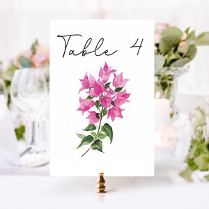 Printable Tropical Table Numbers, Tropical Flower Table Numbers, Beach ...
