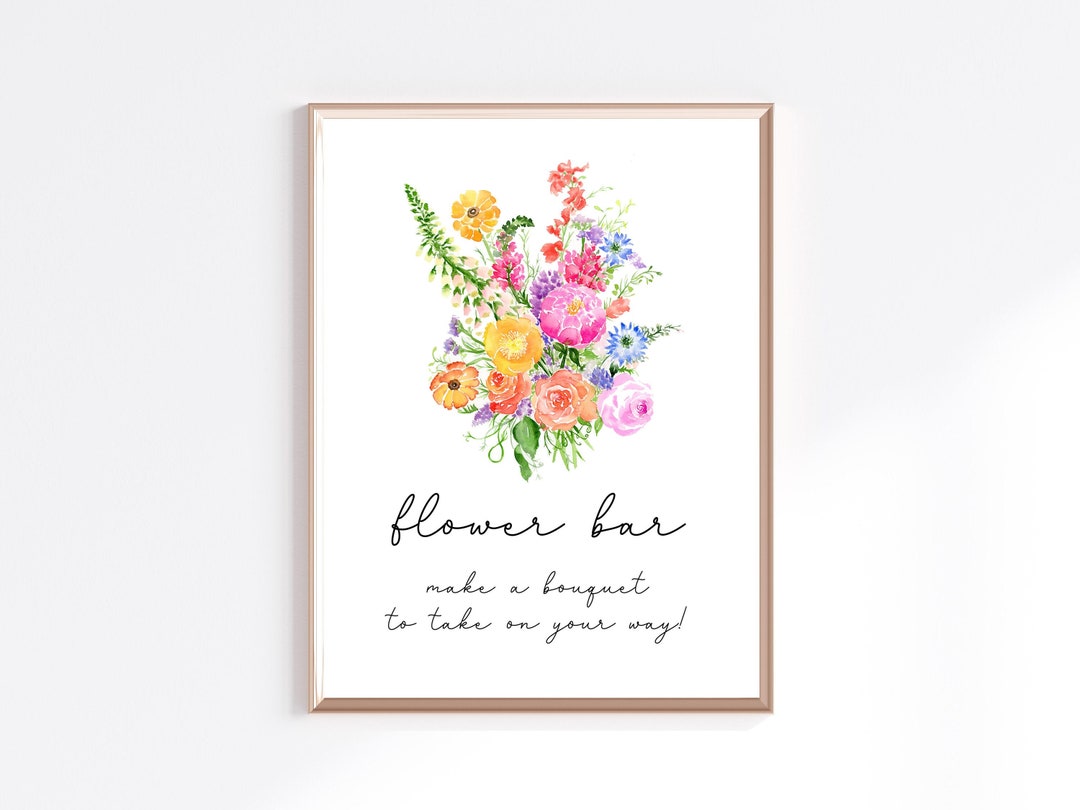 Make a Bouquet Digital Download, Flower Bar Sign Instant Download, Make ...