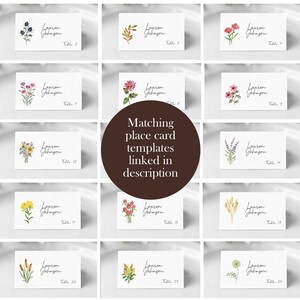 Wildflower Table Numbers, Floral Table Numbers, Watercolor Flower Table ...