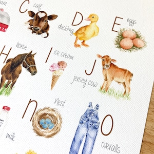 Farm Animal Alphabet, Farm Alphabet Print, Barnyard Alphabet ...