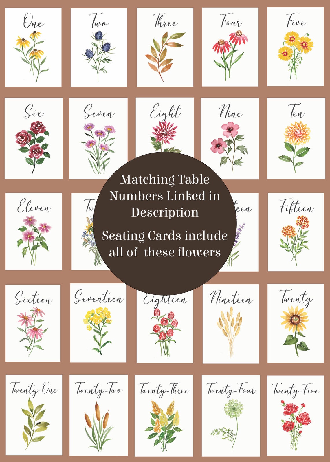 Fall Floral Seating Chart Template Wildflower Seating Chart - Etsy