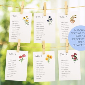 Watercolor Flower Table Numbers, Wildflower Table Numbers, Rustic ...