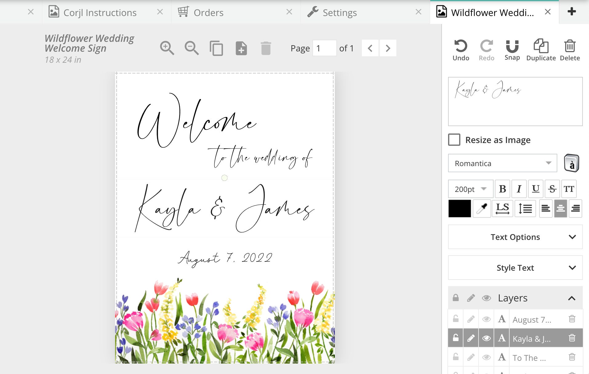 Wildflower Welcome Sign Template Bright Floral Wedding - Etsy