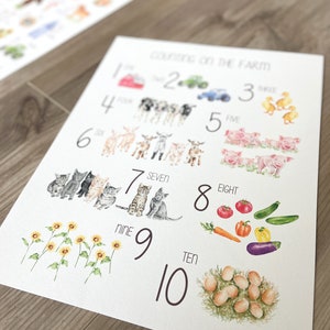 Farm Counting Print, Farm Numbers Print, Farm Nursery Decor, Farm Kids ...