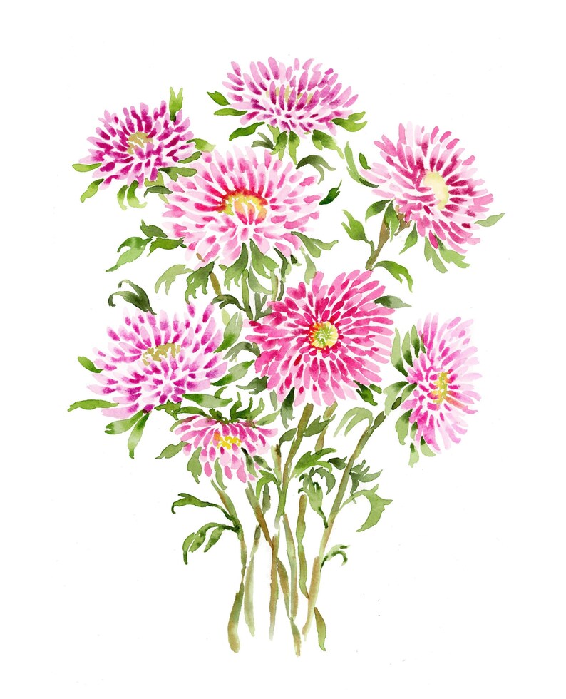 November Birth Flower Print, Chrysanthemum Print, Custom Birth Flower ...