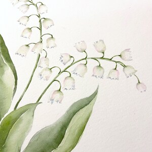 Personalized May Birth Flower Print, Lily of the Valley Watercolor ...