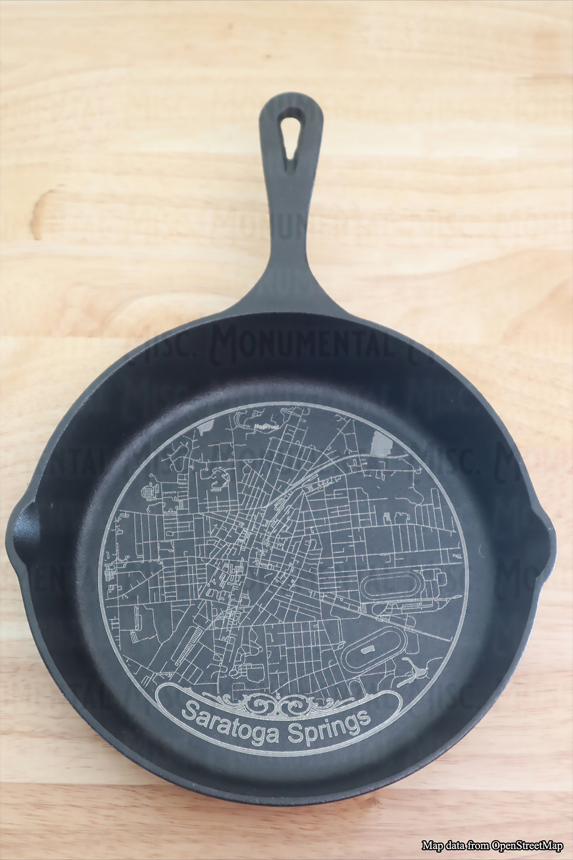 Cast Iron Pan With Personalized Map Engraving - 9 Inch - Etsy