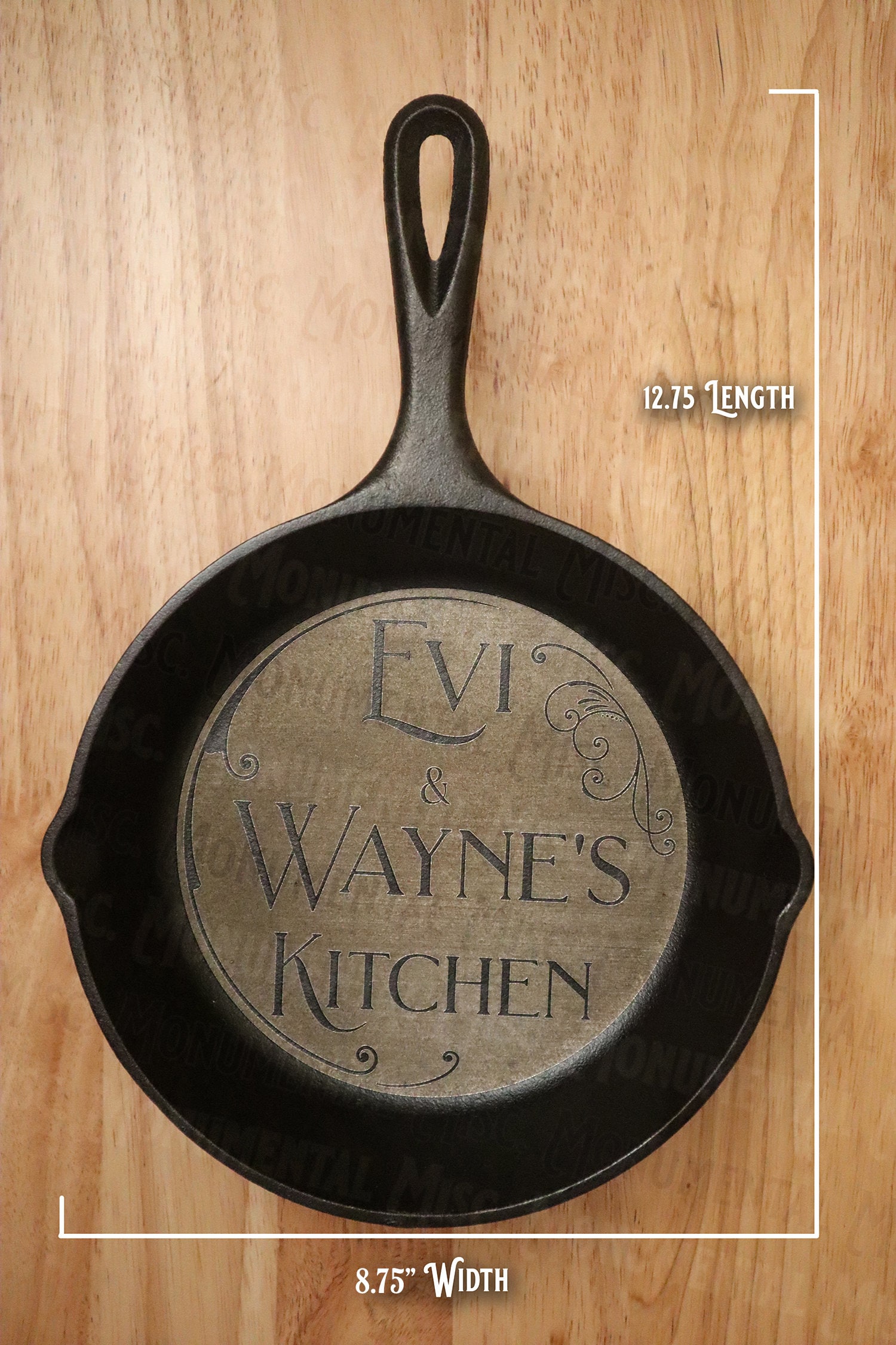 Custom Engraved Cast Iron Pan 8, 9, 12 Inch - Etsy