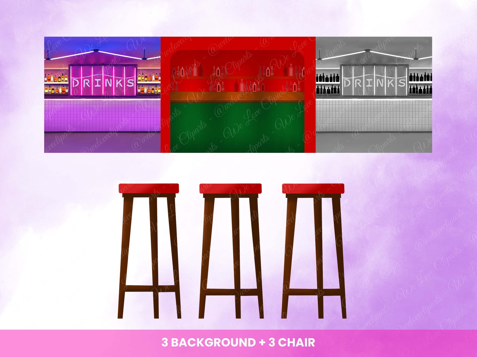 Best Friend Clipart Plus Size Girls Bundle Bar Scene | Etsy