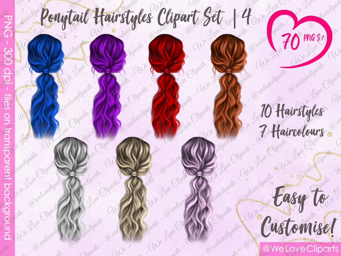 Hair PNG: Ponytail SVG Hairstyles for Girl Friend Clipart | Etsy