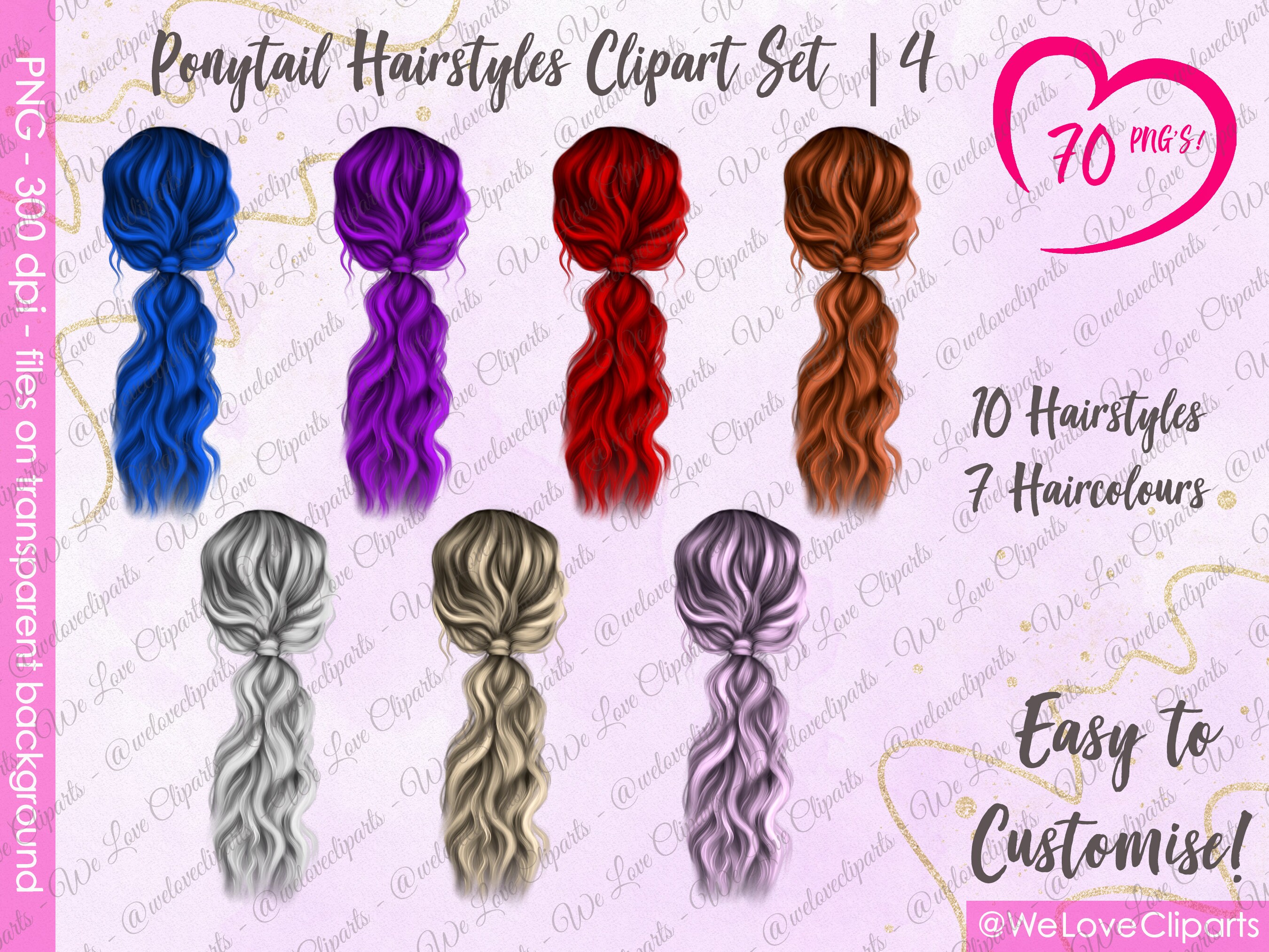 Hair PNG: Ponytail SVG Hairstyles for Girl Friend Clipart - Etsy